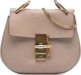 Chloé Hobo Bags - Mini Grained Lambskin Drew Crossbody - Gr. unisize - in Braun - für Damen
