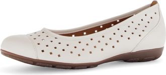 Gabor Damen Klassische Ballerinas, Frauen Flats,Ballett-Schuhe,Ballet-Flats,Ausgehschuhe,Abendschuhe,Slip-ons,Freizeitschuhe,Creme,40.5 EU / 7 UK