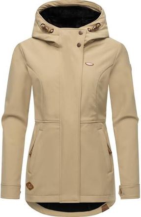 Ragwear Veste softshell respirante pour femme avec capuche en polaire Yba XS-6XL, Taupe 24, L