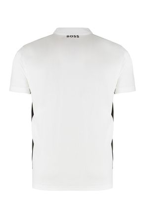 HUGO BOSS Mens Technical Fabric Polo Shirt White Polyester T-shirts And Polos