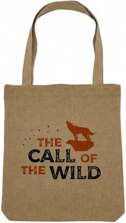 Fabulous Sac Shopping Tote Bag Aspect Lin - The Call of The Wild Nature Loup Voyage - Sac de Courses Toile Epaisse 360g Beige Naturel Cabas Port&eacute; Epaule Solide