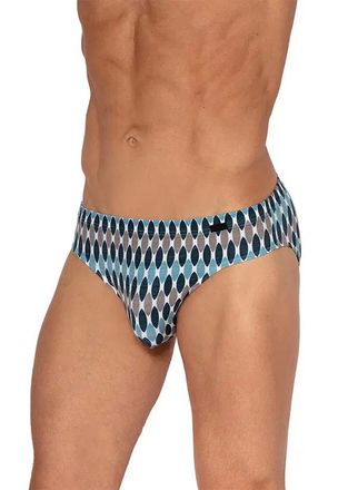 Olaf Benz Herren Slip blau Mikrofaser/Funktion Gemustert