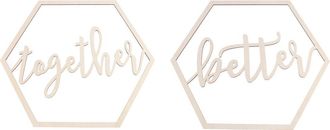 BESTOYARD 2 st&uuml;ck Stuhl Bunting Stuhldekoration Hochzeit Holz Stuhl Schild Braut Br&auml;utigam Foto Requisiten Dekoration ()