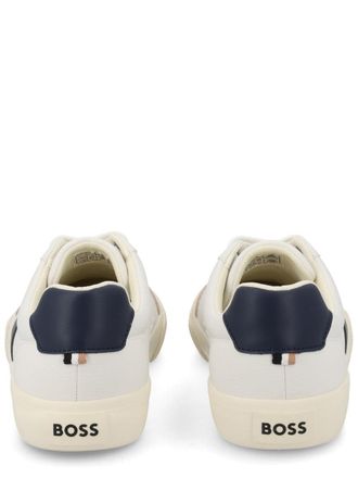HUGO BOSS Logo-Applied Cow Leather Sneaker - White