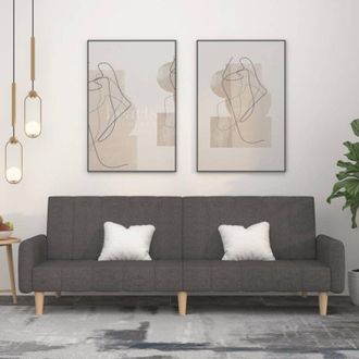 vidaXL Schlafsofa 2-Sitzer Dunkelgrau Stoff - Vidaxl