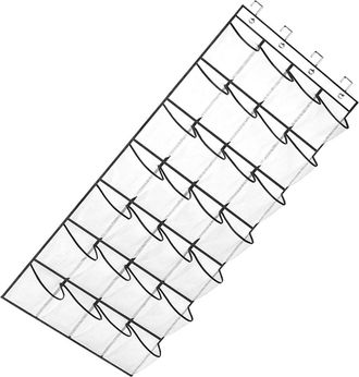 NUOBESTY T&uuml;rh&auml;nger Schuhaufbewahrung mit Haken 28 F&auml;cher Netzgewebe Wei&szlig; Wandh&auml;ngeorganizer f&uuml;r T&uuml;r Aufbewahrungstasche mit Gro&szlig;em Fassungsverm&ouml;gen f&uuml;r Zuhause