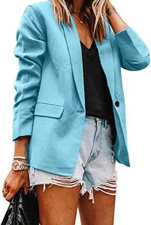 ORANDESIGNE Blazer Femme Élégant Manches Longues Casual Slim Fit OL Bureau Affaires Veste De Costume Devant Ouvert Manteau Cardigan Blouson Jacket Cintré Doté Deu