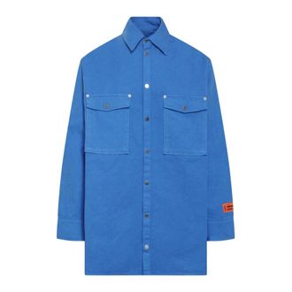 Heron Preston Homme, Chemises, Bleu, Taille: S Chemise à Poche Manches Longues