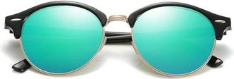 Generic Lunettes De Soleil Rondes En M&eacute;tal For Hommes Et Femmes, Style Tendance, Photo De Vacances Quotidienne(Green)