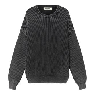 Woodbird Sake Washed Crew - Homme - Pulls - Noir - Taille: M
