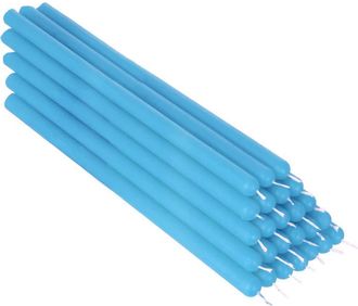 NKlaus 25x hellblau Paraffinwachs 21cm rußfrei Tafelkerzen farbige Osterkerzen Ritualkerze Hochzeitskerzen Tropfkerzen 36339