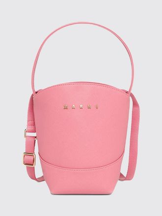 Marni Bucket Bag f&uuml;r Jungen aus Stoff in Saffiano-Optik mit appliziertem Logo