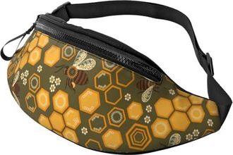 Generic Motif DAbeille Tournesols Sac De Voyage L&eacute;ger Sac &Agrave; Bandouli&egrave;re R&eacute;glable Sacoche Ceinture Pour V&eacute;lo &Agrave; Dos Cyclisme Sorties 14X35Cm