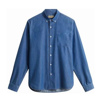 Woolrich Homme, Chemises, Bleu, Taille: L Chemise d&eacute;contract&eacute;e en coton avec poche