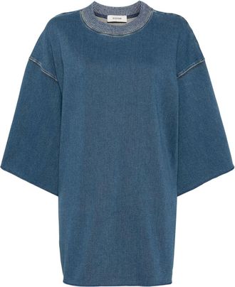System Jerseyoberteil aus Denim - Blau