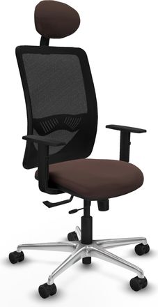Piqueras y Crespo Schreibtischstuhl mit Rollen Zulema mit 1D-Armen, h&ouml;henverstellbarer Lendenwirbelst&uuml;tze und festem Kopfteil, ausgestattet mit Syncro/Traslack und Schn
