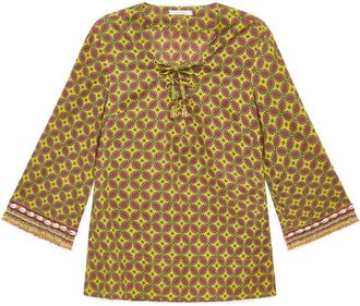 Maliparmi Maliparmi, Femme, Blouses et Chemises, Jaune, Taille: 44 FR Kaftan Floral Spin