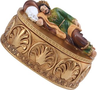 Amosfun Schmuckschatulle Aus Kunstharz Bastel-aufbewahrungsbox F&uuml;r Kleine Schmuckst&uuml;cke Schmucketui Mit Figuren Als Tischdekoration Zur Staubvermeidung