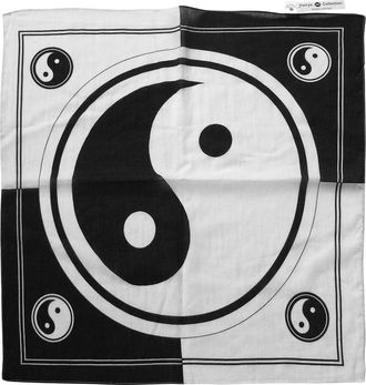 Harrys-Collection Damen Herren Baumwolltuch in vielen Farben 100 x 100 cm, Gr&ouml;&szlig;en:Einheitsgr&ouml;&szlig;e, Farben:Yin & Yang