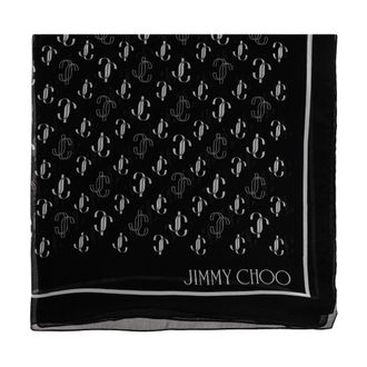 Jimmy Choo London Logo-Seidenschal - - Accessories - Damen - Schwarzk - ONE SIZE