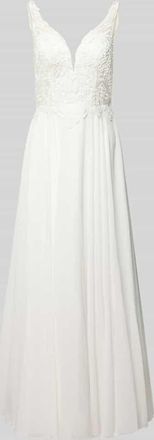 Mascara Abendkleid mit Spitze und tiefem V-Ausschnitt