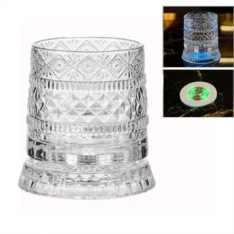 Generic 360 Degree Rotating Whiskey Gl&auml;ser|Licht whisky gl&auml;ser F&uuml;r Sammler, Hausbar, Geburtstage, Urlaubspartys, Vatertags, Includes a seven-color light-up co