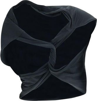 Maison Margiela Asymmetric Draped Cotton Blouse - Gray