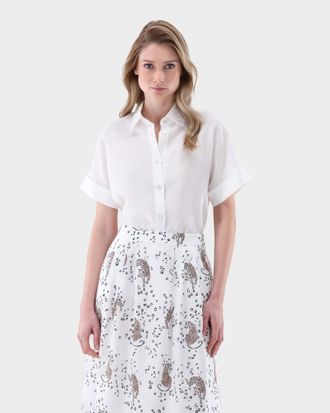 van Laack Hemdbluse kurzarm aus Leinen