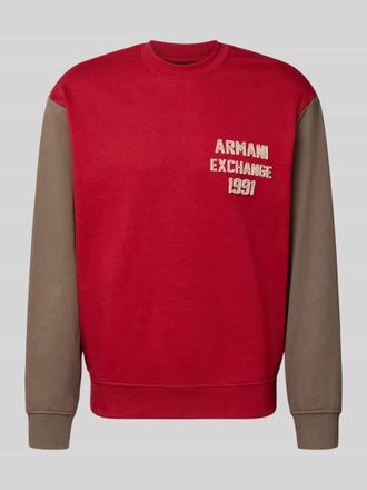 A|X Armani Exchange Sweatshirt mit Label-Stitching und Rundhalsausschnitt