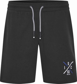 Indicode DHallum Herren Sweat Shorts Sweatshorts Kurze Hose Jogginghose mit Kordeln und Print Regular Fit, Gr&ouml;&szlig;e:XL, Farbe:Black (999)