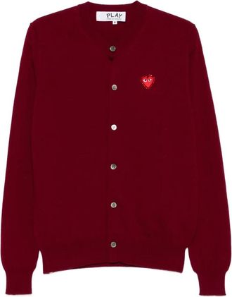 Comme Des Gar&ccedil;ons Homme, Pulls, Rouge, Taille: S Cardigan Col Rond Coeur Strass
