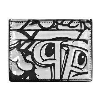 Philipp Plein Homme, Accessoires, Gris, Taille: ONE Size Porte-cartes de cr&eacute;dit en cuir miroir Smile