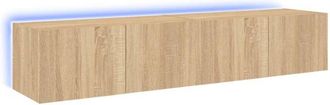 vidaXL Vidaxl - Meubles tv muraux lumi&egrave;res led 2 pcs ch&ecirc;ne sonoma 80x35x31 cm