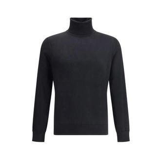 Ermenegildo Zegna Homme, Pulls, Noir, Taille: M Pull &agrave; Col Roul&eacute; en Cachemire