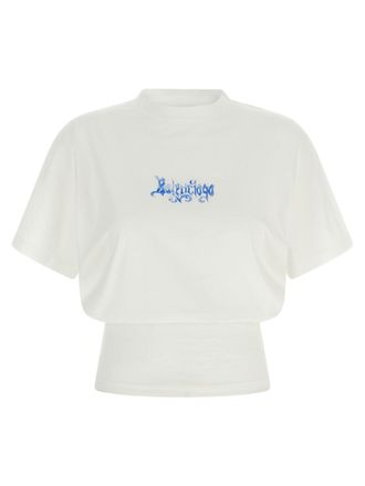 Balenciaga Sketchy Logo Print T-Shirt - white