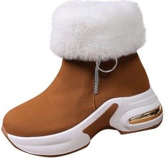 Generic Bottes de neige chaudes pour femme avec doublure en fausse fourrure - Confortables - Antid&eacute;rapantes - Fermeture &eacute;clair lat&eacute;rale - Pour la marche, le t