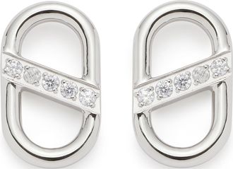 Leonardo Ohrringe Anhänger Narea Beautys, 1 Paar Charms Anhänger aussilberfarbenem Edelstahl, Schiffsanker-Kettenglieder mit eingesetzten zirkonia Steinchen, S