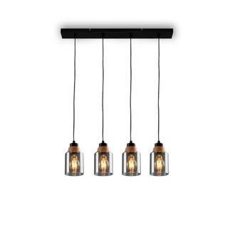 Briloner 4-flammige Pendelleuchte, Rauchglas, Deckenlampe, Deckenleuchte, Lampe, Wohnzimmerlampe, Lampenschirm aus Rauchglas, H&auml;ngelampe, Kronleuchter, Schlafz
