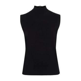 Plan C Mock Neck Tank Top - - Tops - Damen - Schwarzk - M