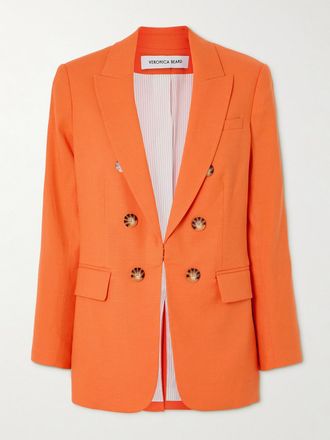 Veronica Beard Bexley Dickey Blazer Aus Einer Leinenmischung Mit Zierknöpfen - Orange