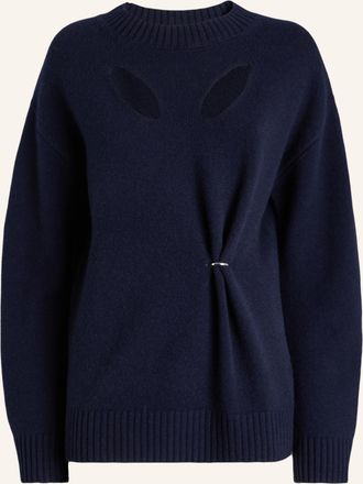 High High Pullover Fond Mit Cashmere Und Cut-Outs blau