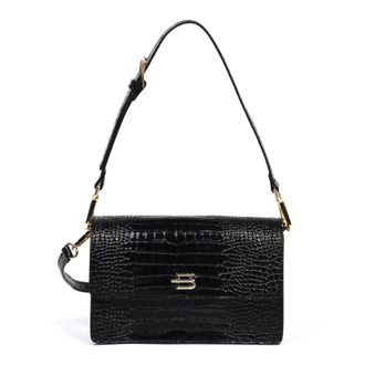 Baldinini Krokodilgepr&auml;gter Leder-Schultertasche - - Bags - Damen - Schwarzk - ONE SIZE
