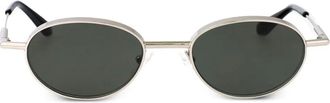 Alexander McQueen Eyewear Sonnenbrille mit ovalem Gestell - Silber