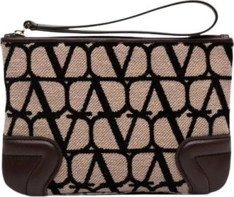 Valentino Pre-owned Wristlet Pouch - Femme - Pre-owned - Brun - Taille: ONE Size