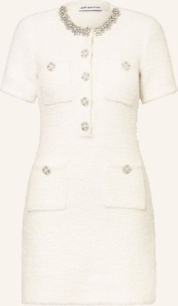 Self Portrait Self-Portrait Tweed-Kleid Mit Schmucksteinen weiss