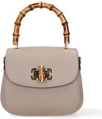 Gave Lux Sac à main pour femme en cuir véritable Made in Italy 23x17x11 cm, taupe, Taille unique