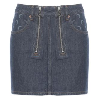 Marine Serre Minirock mit Rei&szlig;verschluss - - Skirts - Damen - Blau - XS