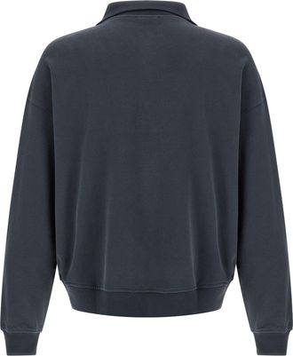 Brunello Cucinelli Cotton Polo-Collar Sweatshirt - Blue