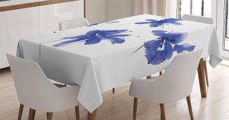 Abakuhaus Blume Tischdecke, Orientalische antike Kunst, Für den Inn und Outdoor Bereich geeignet Waschbar Druck Klar Kein Verblassen, 140 x 170 cm, Dunkel viole