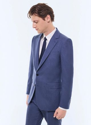 Fursac Veste de costume ajustée en flanelle - Taille 44 - Homme